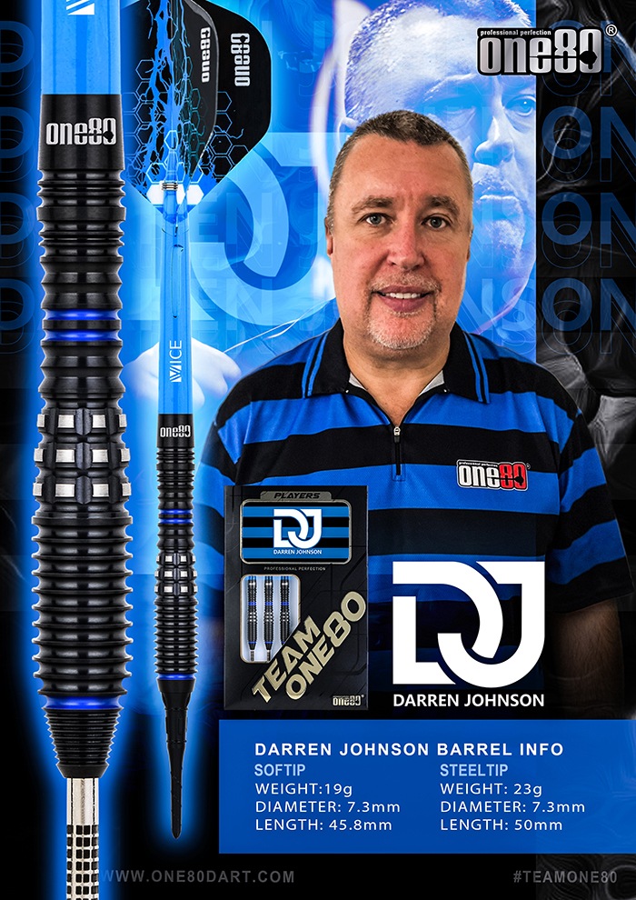 One80 ダレン・ジョンソン 19.0g タングステン90% ダレン・ジョンソン選手(Darren Johnson)｜ワンエイティ｜ビリヤード＆ダーツ【イーアールスポーツ】