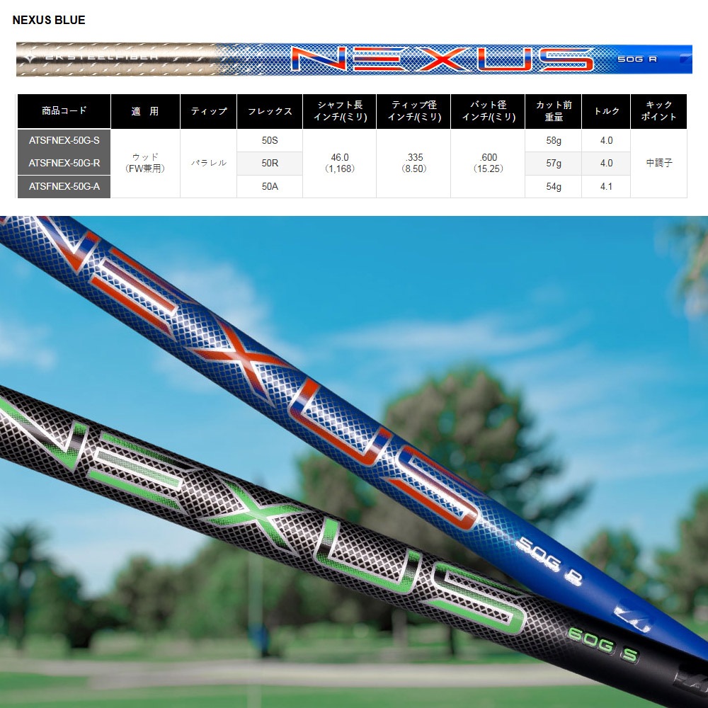 Aerotech SteelFiber NEXUS BLUE エアロテック スチールファイバー ネクサス ブルー 日本正規品 トゥルーテンパー | ウッドシャフト,トゥルーテンパー,NEXUS ...