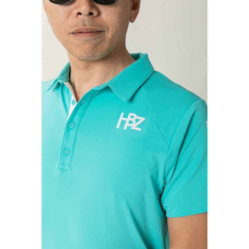50%OFF】HBCS-03-1 HEBEZ GOLF メタプリントアシメバイカラーポロ