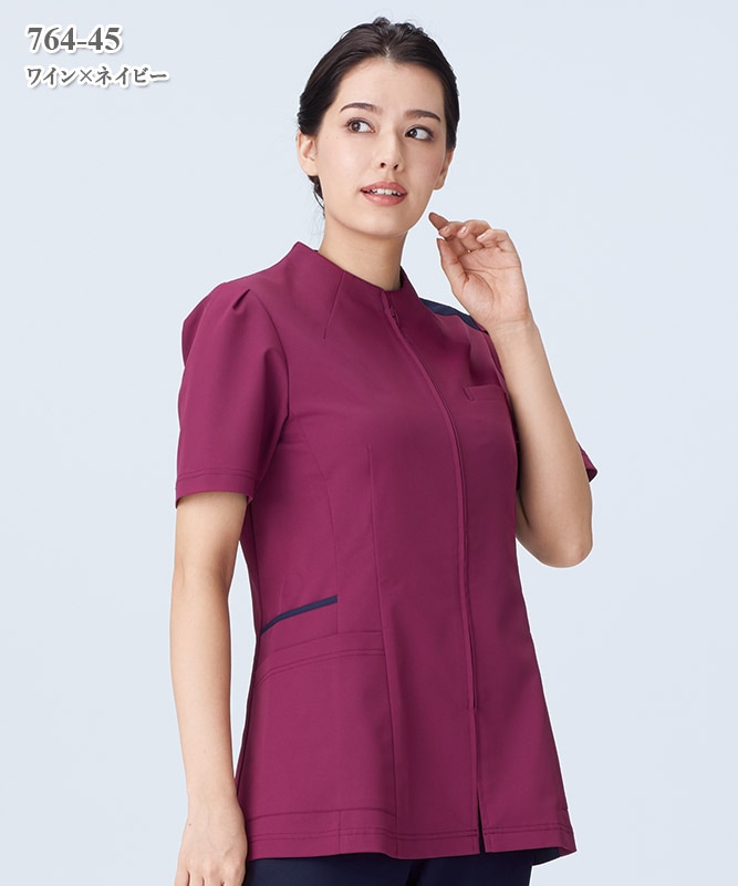 レディスジャケット半袖[KAZEN製品] 764｜THS-白衣通販・販売