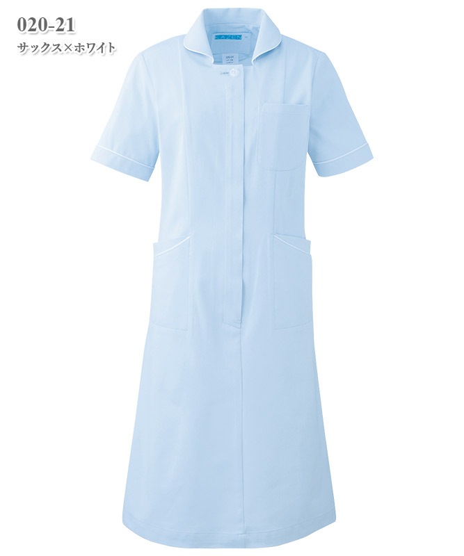 ソフトトリコットワンピース半袖[KAZEN製品] 020｜THS-白衣通販・販売