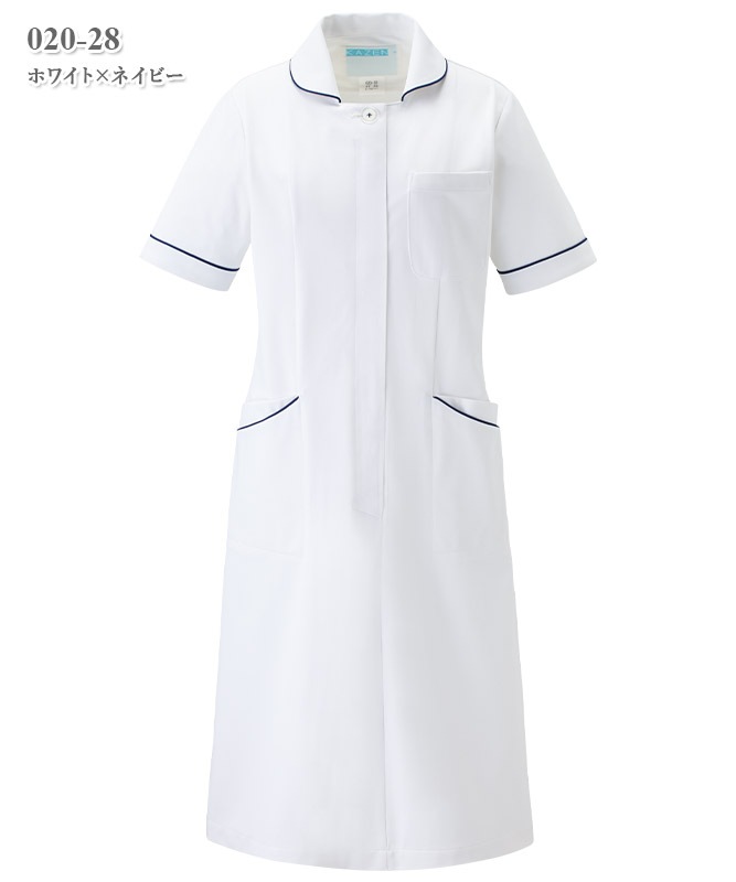 ソフトトリコットワンピース半袖[KAZEN製品] 020｜THS-白衣通販・販売