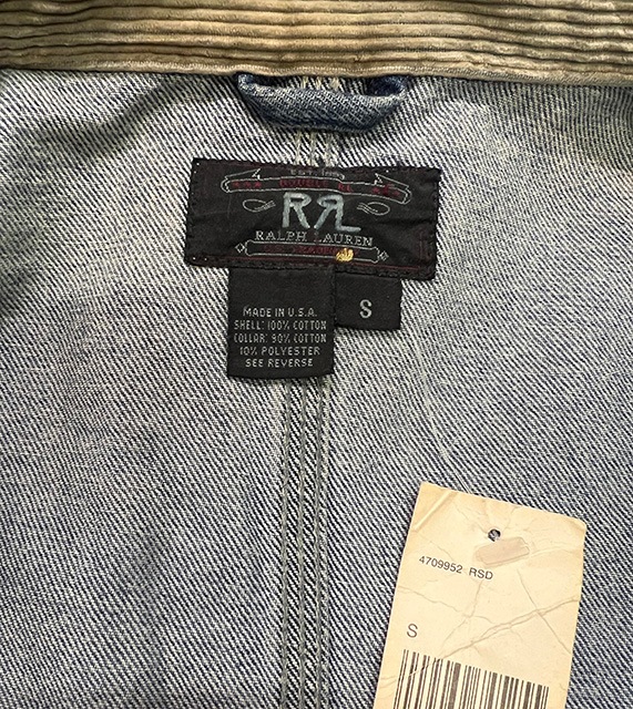 【DEADSTOCK】90's RRL ダブルアールエル DENIM JACKET デニムジャケット ジージャン color:LIGHT INDIGO size:S RALPH LAUREN ...