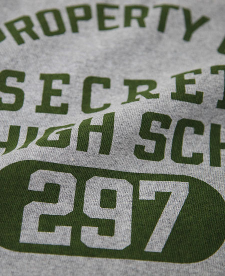SECRET WORDS シークレット ワーズ SECRET FOOTBALL T SHIRT " 4STEPS " (MOCK GRAY)
