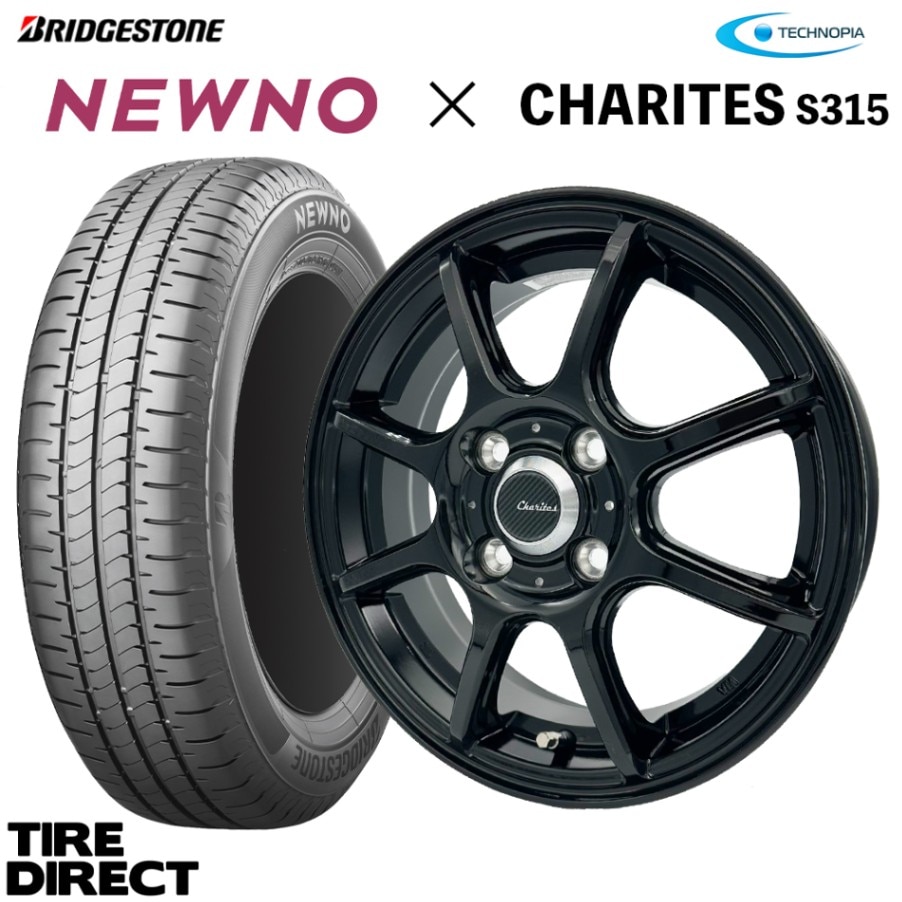 2025年製 NEWNO 155/65R14 75H ホイールセット CHARITES S315 14インチ×4.5J アルミ 4本セット 軽 ...