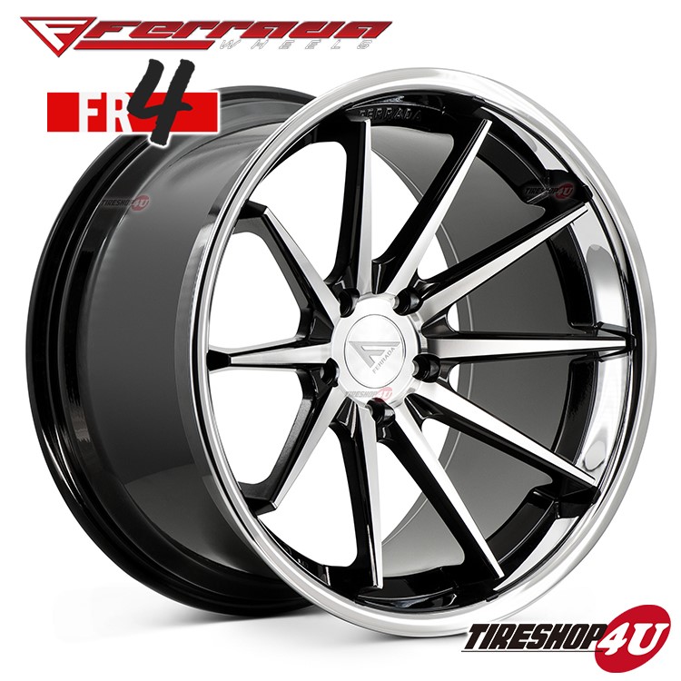 Ferrada wheels FR4 22x10.5J 5/127 ET28 CB 71.6φ マシンブラック/SS クロームリップ アルミ ...
