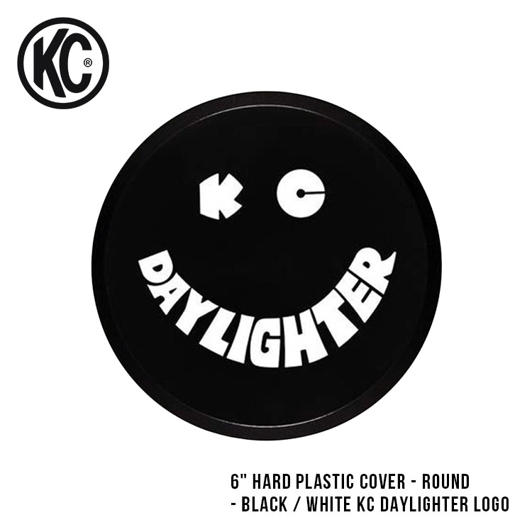 KC HiLiTES 6 Hard Plastic Cover Black / White KC Daylighter Logo 強化 ...