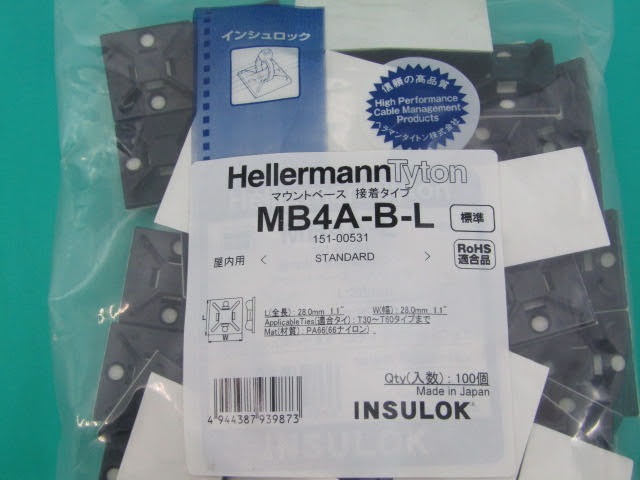 タイトン マウントベース （黒色） 規格：MB4A-B-L (100個入) | その他,インシュロック | メカトロ問屋 TM Active|電機部品|