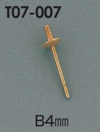 T07-007 【国産】ピアス 4㎜皿ネジ芯 入数：10ペア 素材：真鍮 メッキ：なし｜徳原工芸 公式オンラインショップ