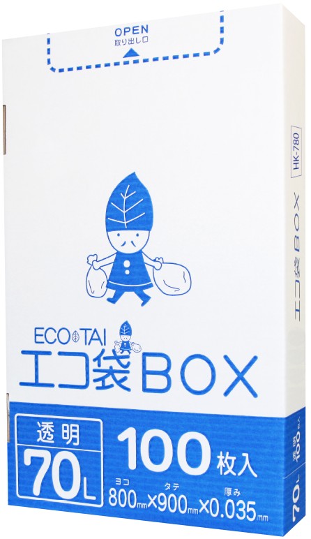 ごみ袋 箱タイプ 70リットル 透明 0.035mm厚（100枚×4箱） | ポリ袋,ごみ袋BOX（ポリ袋箱タイプ）,薄手 90リットル | | 梱包材や包装資材、業務用ラッピングが全商品送料無料