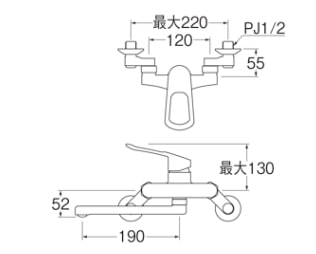 キッチン水栓 一般地用 三栄水栓製（SANEI）K17CE-13 シングル混合栓 | 三栄水栓,キッチン水栓 | 縁JOY KITCHEN-キッチン取付け隊マーケット