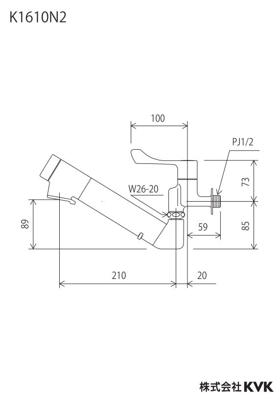 浄水器 一般地用 KVK製（KVK）K1610N2 浄水器内蔵用水栓（単水栓） | KVK,浄水器 | 縁JOY KITCHEN-キッチン取付け隊マーケット