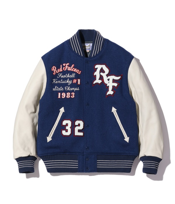 Lot No. WV15386-126 / 30oz. WOOL MELTON AWARD JACKET “RED FALCONS ...