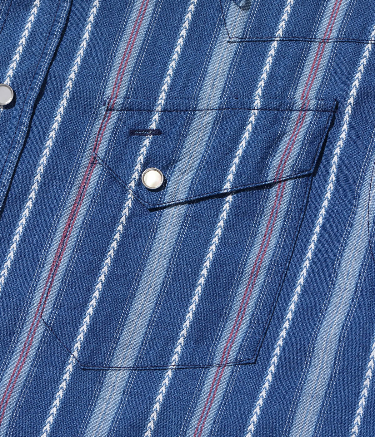 Lot No. SC29246 / NATIVE AMERICAN INDIGO STRIPE WESTERN SHIRT - SUGAR ...