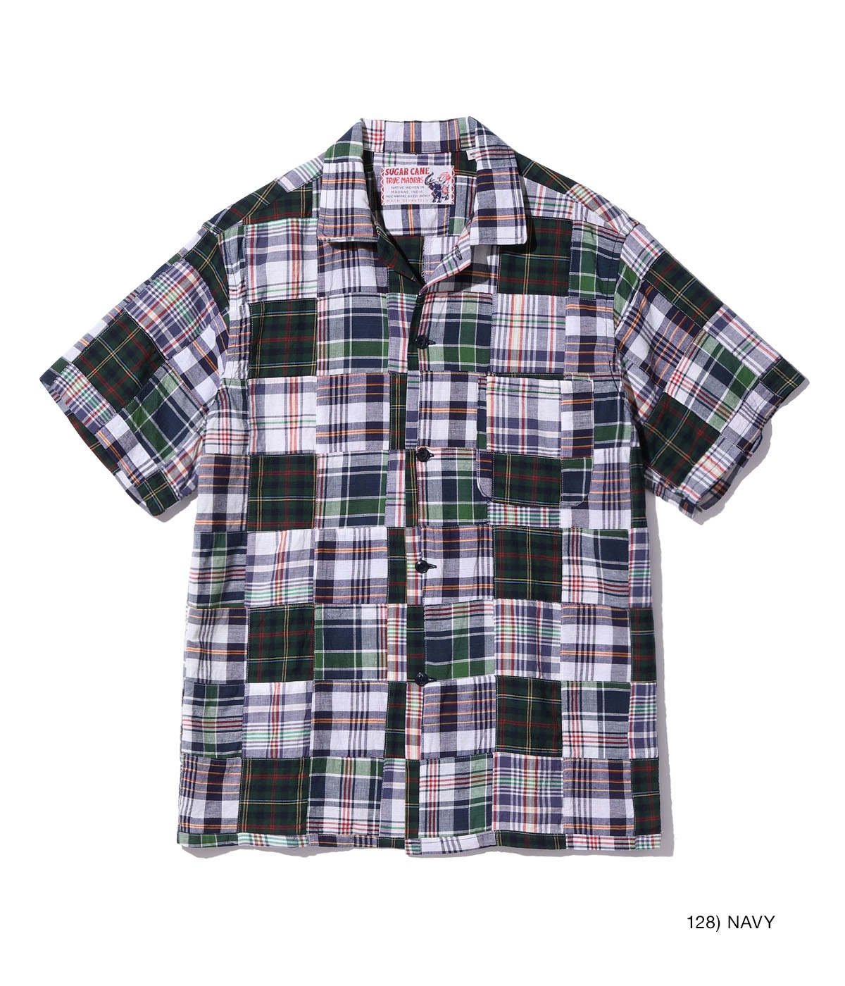 Lot No. SC39300 / MADRAS CHECK PATCHWORK OPEN SHIRT - SUGAR CANE,SUGAR ...