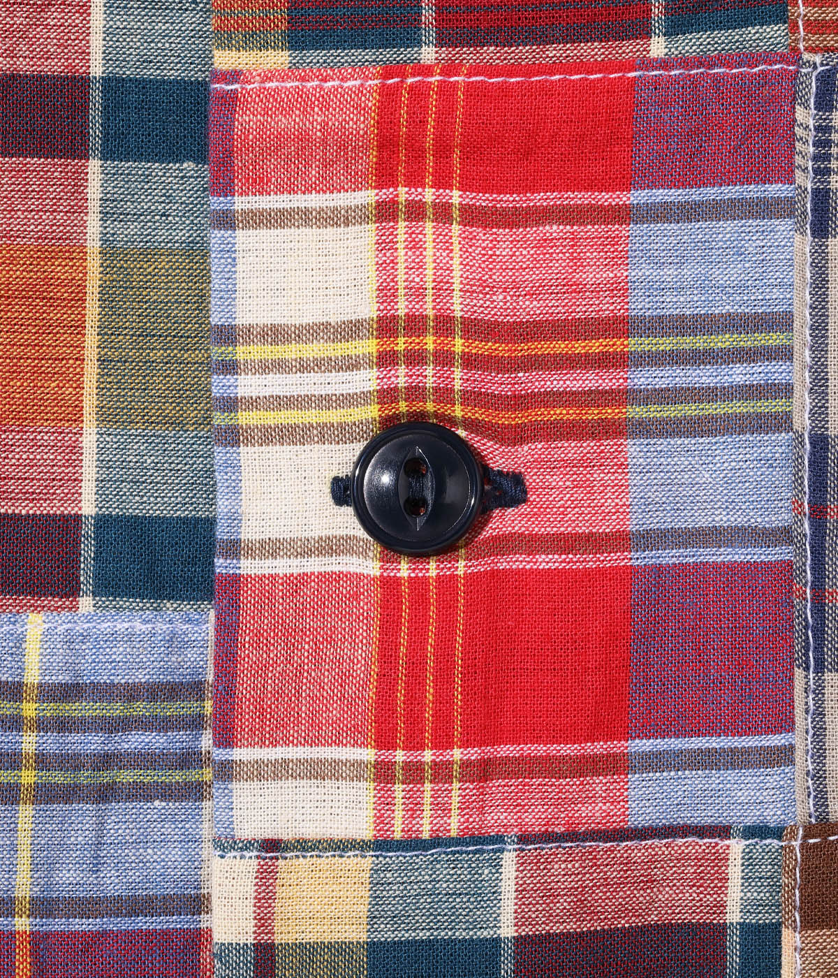 Lot No. SC39300 / MADRAS CHECK PATCHWORK OPEN SHIRT - SUGAR CANE,SUGAR ...