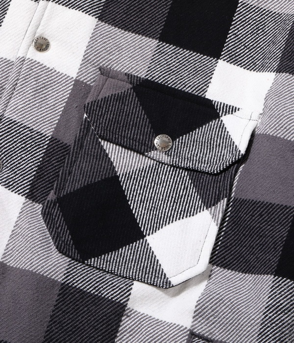Lot No. SC15448 / 3-COLOR BLOCK CHECK HEAVY FLANNEL CPO JACKET - SUGAR ...
