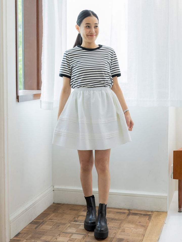 ラメボーダーカットソー～半袖 | Tops,Tシャツ | | TREFLE＋1（トレフルプラスワン）