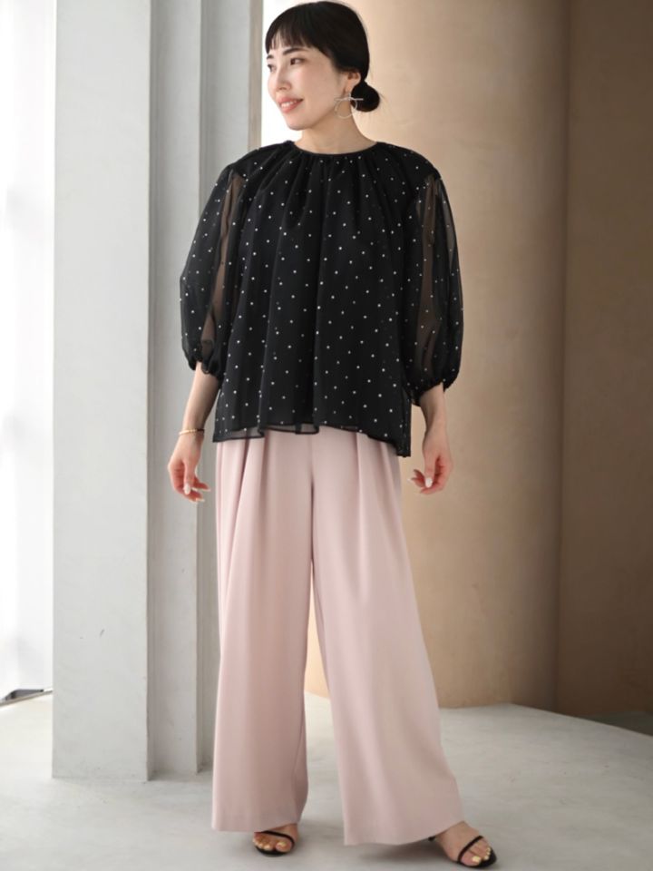 【enshia.R】ドットブライズトップス(BLACK) | Tops,トップス | | TREFLE＋1（トレフルプラスワン）