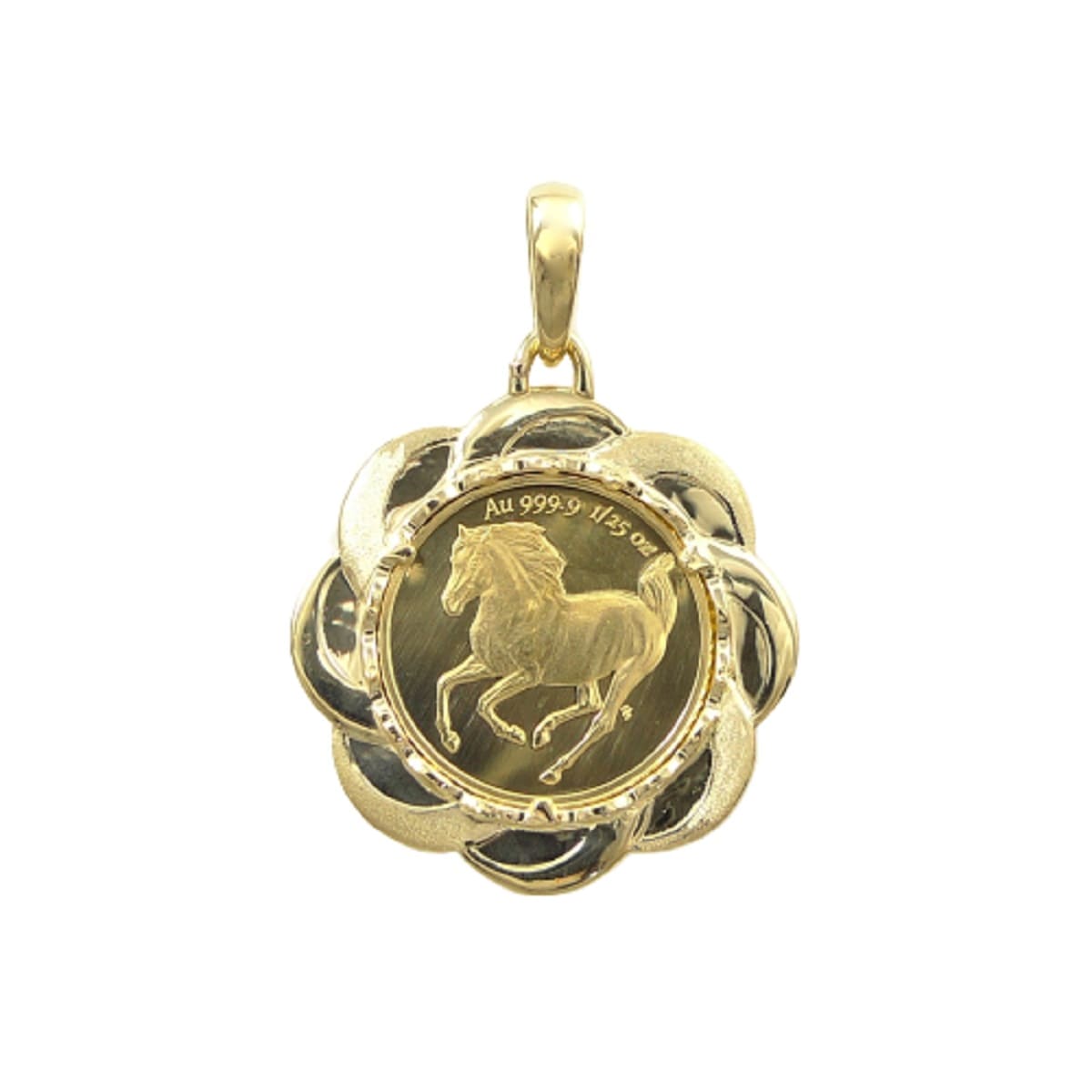 純金 k24 ホース コイン ペンダントトップ ソロモン 金貨 24金 1/25オンス 3.5g 馬 エリザベス2世 メンズ レディース | ペンダントトップ,K24 | トライディア本店