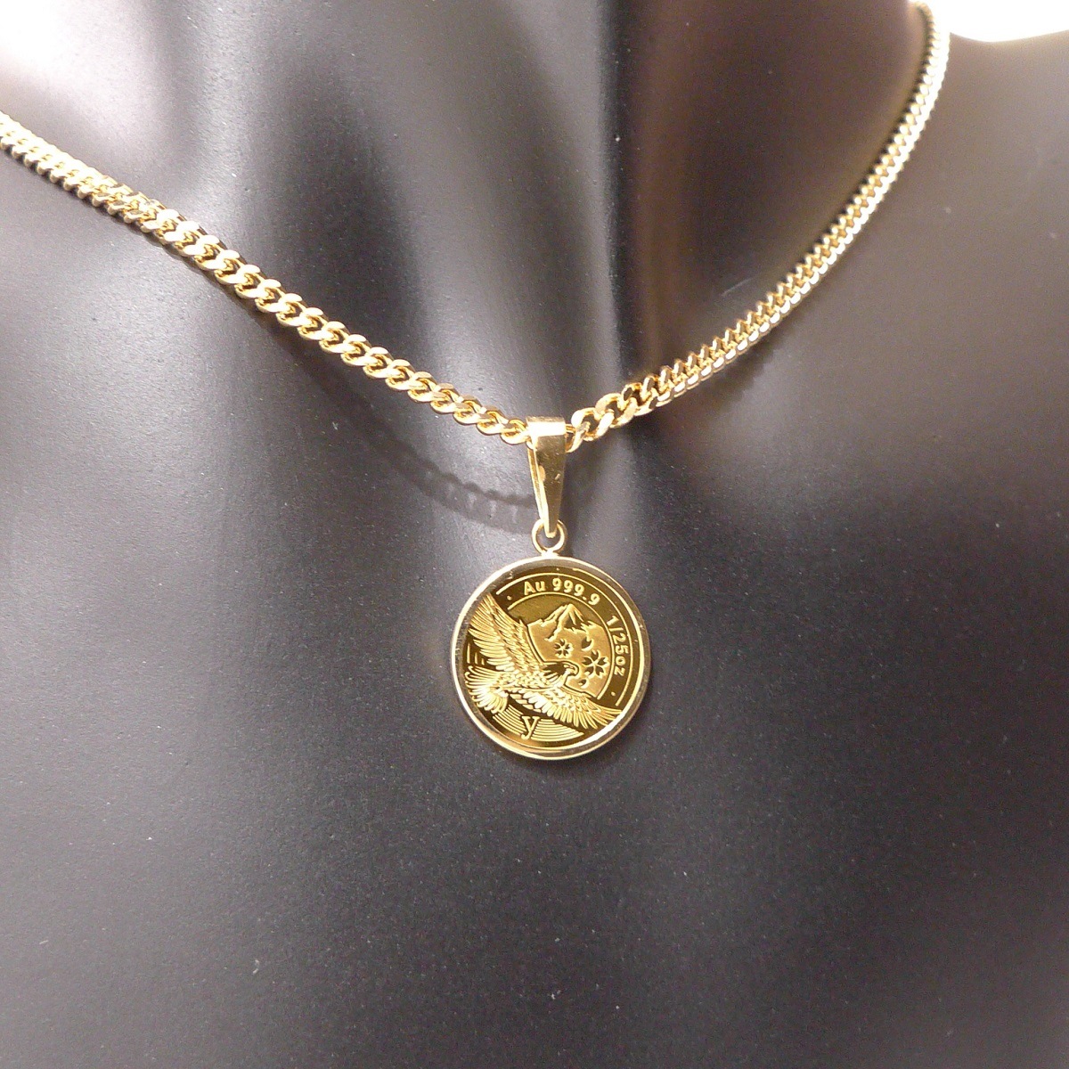 純金 k24 イーグル コイン ペンダントトップ ソロモン 金貨 24金 1/25オンス 1.5g 鷲 エリザベス2世 メンズ レディース | ペンダントトップ,K24 | トライディア本店