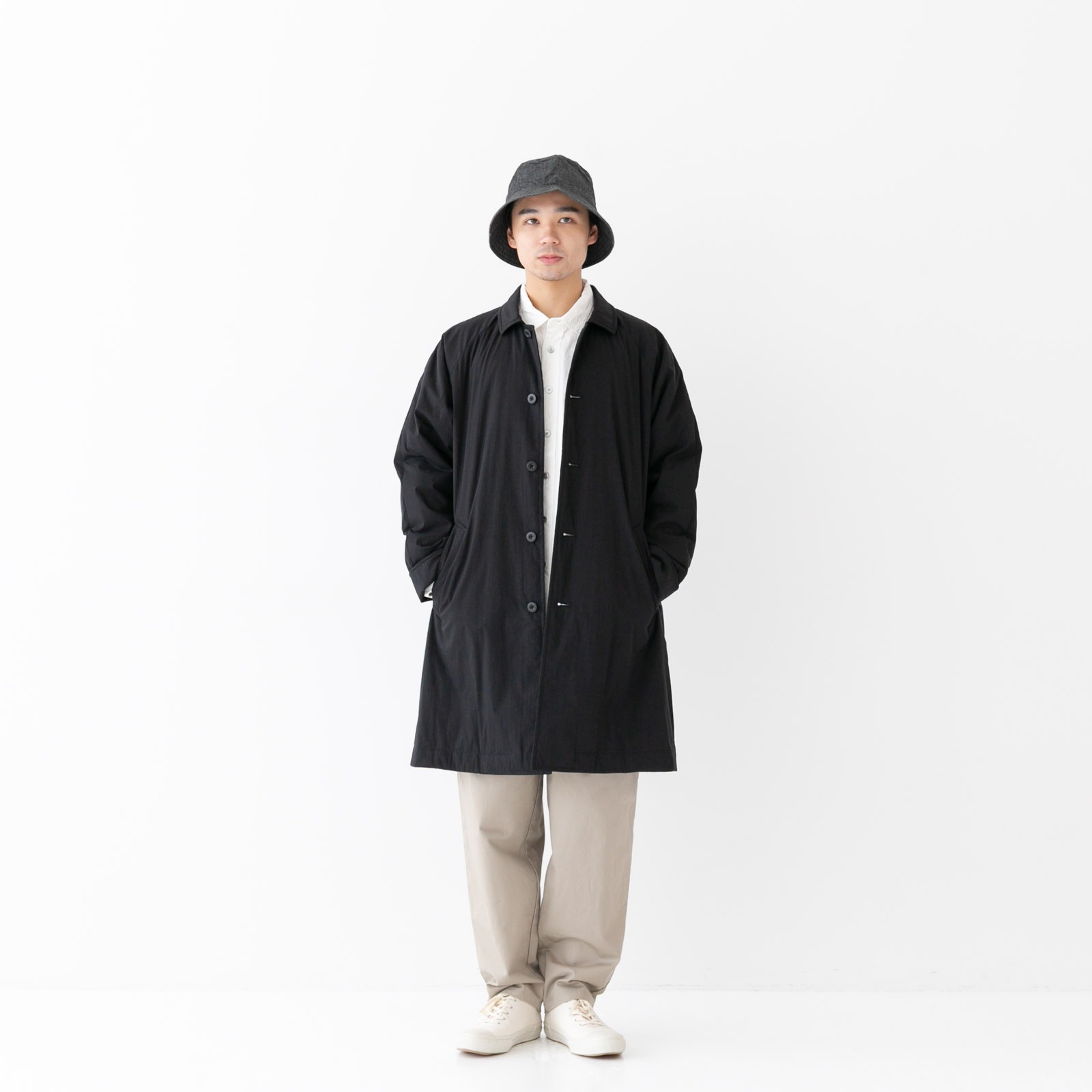 綿ナイロンタイプライター(中綿ボンディング) ステンカラーコート R27603 RINEN | RINEN women,アウター | TRIP
