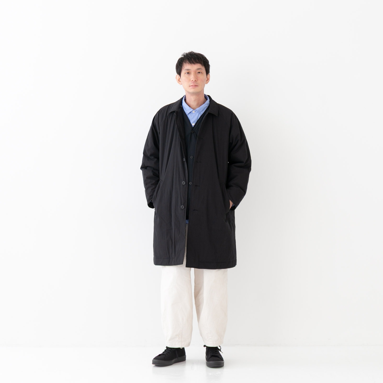 綿ナイロンタイプライター(中綿ボンディング) ステンカラーコート R27603 RINEN | RINEN women,アウター | TRIP