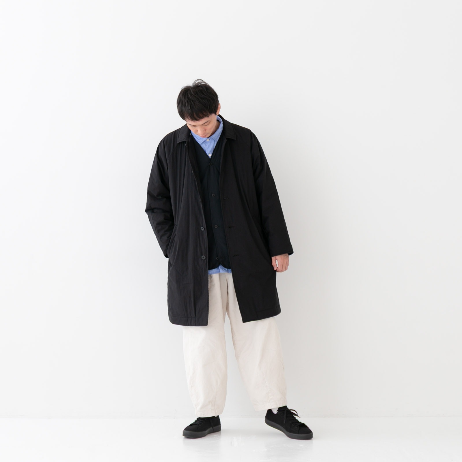 綿ナイロンタイプライター(中綿ボンディング) ステンカラーコート R27603 RINEN | RINEN women,アウター | TRIP