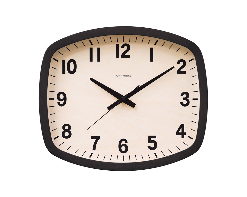CHAMBRE/シャンブレ｜アールスクエアブラック 電波時計 / R-SQUARE BLACK CLOCK CH-028BK｜日本製 木製 掛け時計｜TRUSS