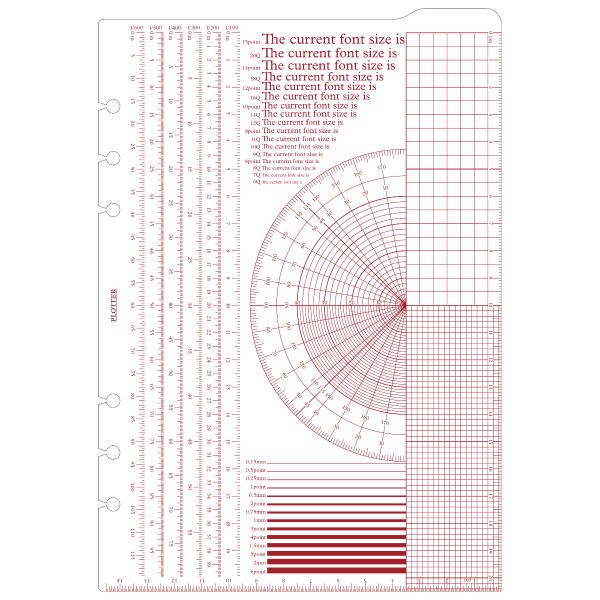 デザインフィル PLOTTER システム手帳 A5サイズ リフィル Ruler Pad No009アクセサリーツール スケール下敷 | 手帳 ...