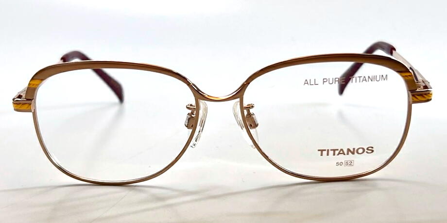 ヴィンテージ 婦人メタル マルマン チタノス Maruman TITANOS T-1013 GPGP2 ALL PURE TITANIUM 52mm メガネフレーム ゴールド 昭和 レトロ ...