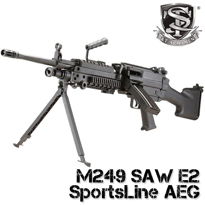 S&T M249 SAW E2 BK スポーツライン電動ガン(右刻印無し)【180日間安心保証つき】