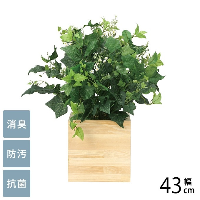 フェイクグリーン 人工樹木 ウッドボックス K 幅43cm | 商品種別,グリーン,フェイクグリーン,ポット | uminecco（ウミネッコ）