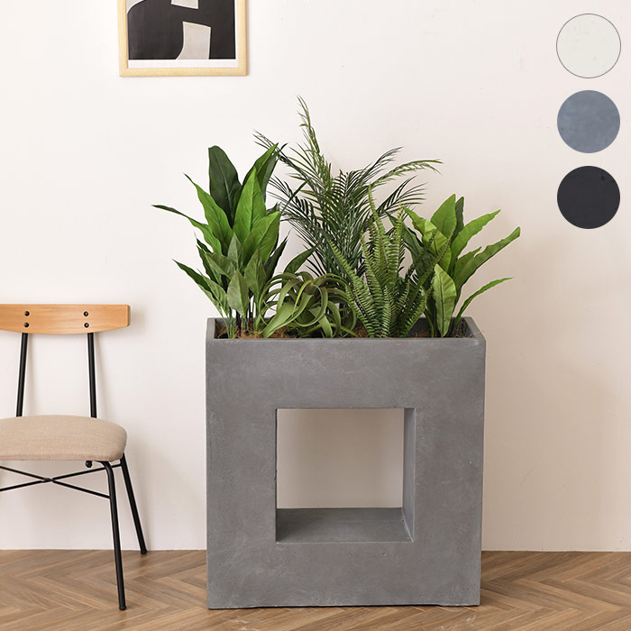 Brown. ブラウン フェイクグリーンセット 中窓スクエアプランター×トロピカルプランツ | 商品種別,グリーン,フェイクグリーン,アレンジ | uminecco（ウミネッコ）