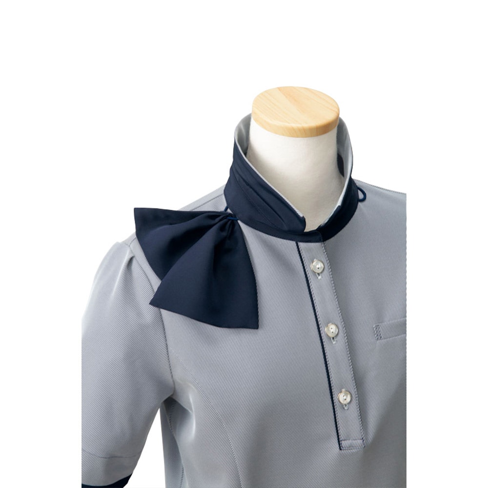 FOLK nuovo フォーク ヌーヴォ FB71412 ポロシャツ ニット レディース ライトグレー ネイビー 消臭 事務服 オフィス ユニフォーム ビジネスカジュアル 宅配のみ