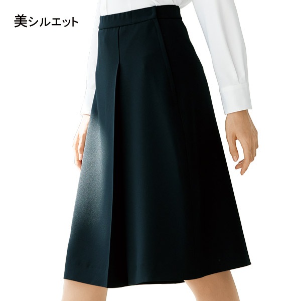 事務服,スカート,キュロット受付事務制服 【長め丈ウエストゴム