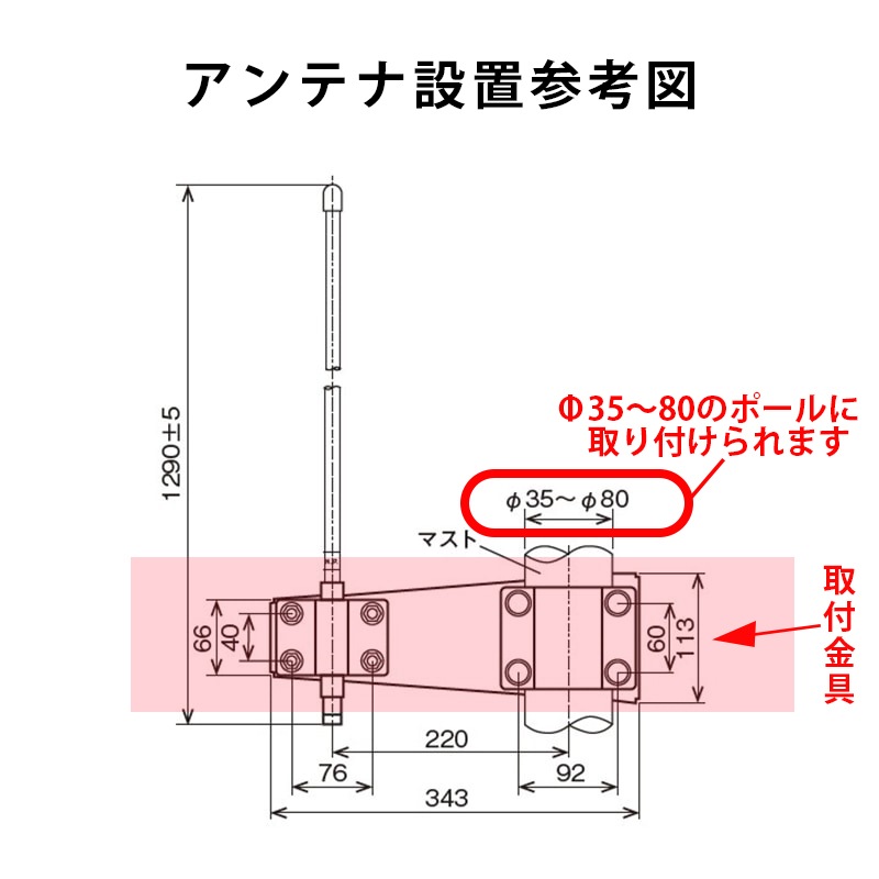 【ユニマットマリン｜航海計器通販】 日本無線 簡易型AIS NTE-380適合 VHFアンテナ取付金具 MPBX41928A