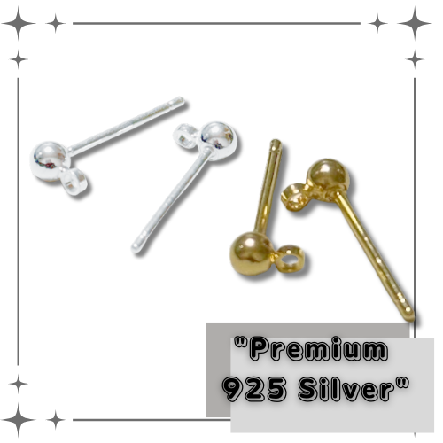 A-25 【ピアスパーツ】シルバー925 3mm玉スタッドピアスパーツ 20個入【梱包スペース1】 | アクセサリーパーツ | | うりっこ手芸店