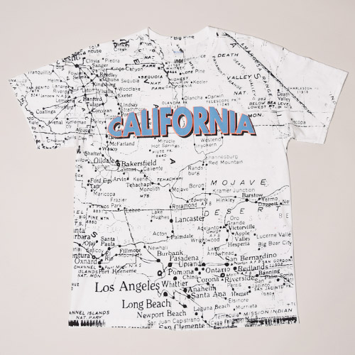 California Map T-Shirt（カリフォルニアマップ Tシャツ）ホワイト×ブラック [a-2450] | ショートスリーブT ...