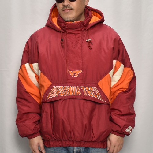 ・90's Vintage Puffer Jacket/Virginia Tech（90'sヴィンテージ パファージャケット）レッド×オレンジ ...