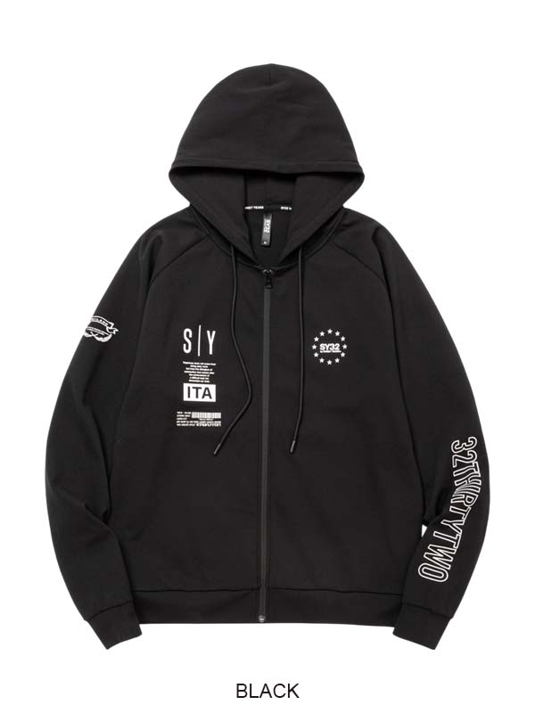 30%OFF ZIPフーディー MULTI LOGO HIGH QUALITY ZIP HOODIE BLACK SY32 by SWEET ...