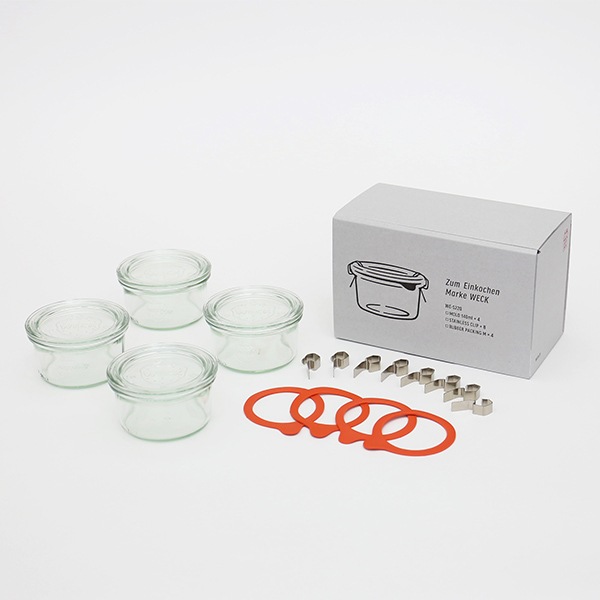 送料無料 weck giftbox ギフト ボックス モールド 140ml 4個 セット ウェック S220 スイーツ 常備菜 作り置き 容器 便利 ストッカー ガラス おしゃれ 保存 瓶 ...