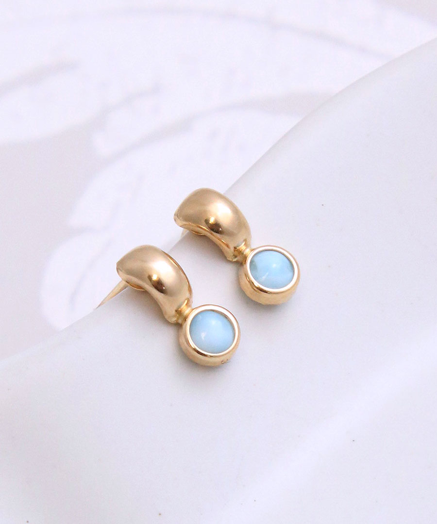 K10 YG ラリマーミニピアス LP-191【リュクス】 | リュクスコレクション,ピアス（K10） | ヴァンテーヌ（VINGTAINE）公式WEBSHOP