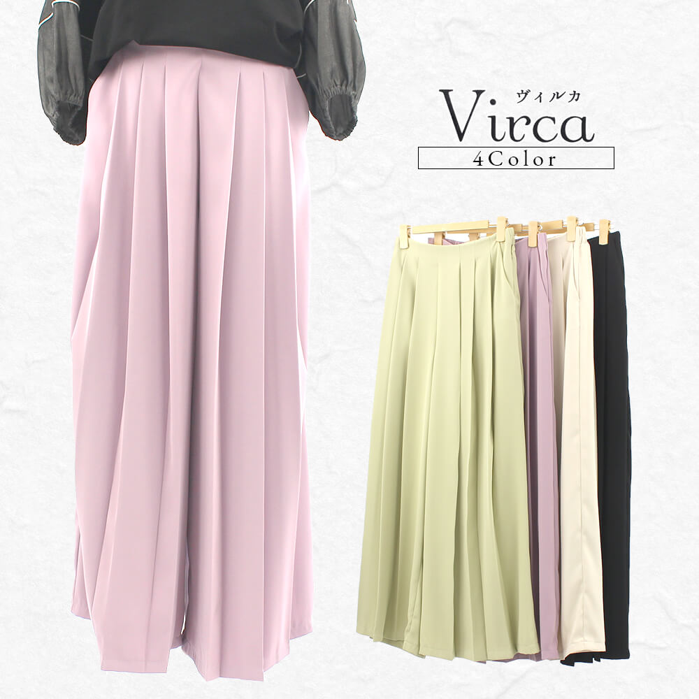 【クリアランスセール 50％OFF】ヴィルカ Virca パンツ レディース セール フロントプリーツ ウエストゴム ワイド カジュアル ドレッシー フェミニン キュート Mサイズ 2025年 ...