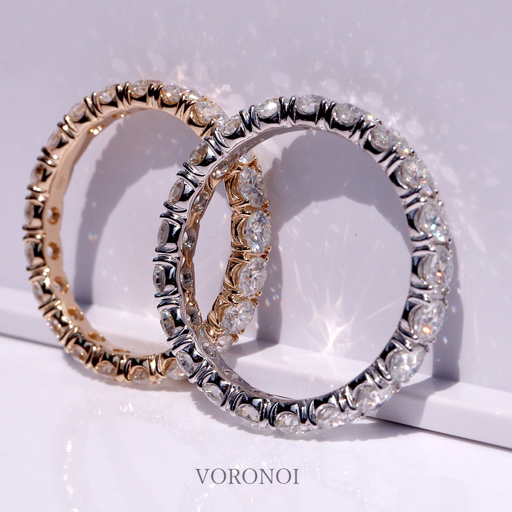 VORONOI ボロノイ フルエタニティリング ラボグロウン ダイヤ 2ct K18/PT950 婚約 結婚記念日 エタニティ 指輪【サイズ別 1.8〜2.2ct】