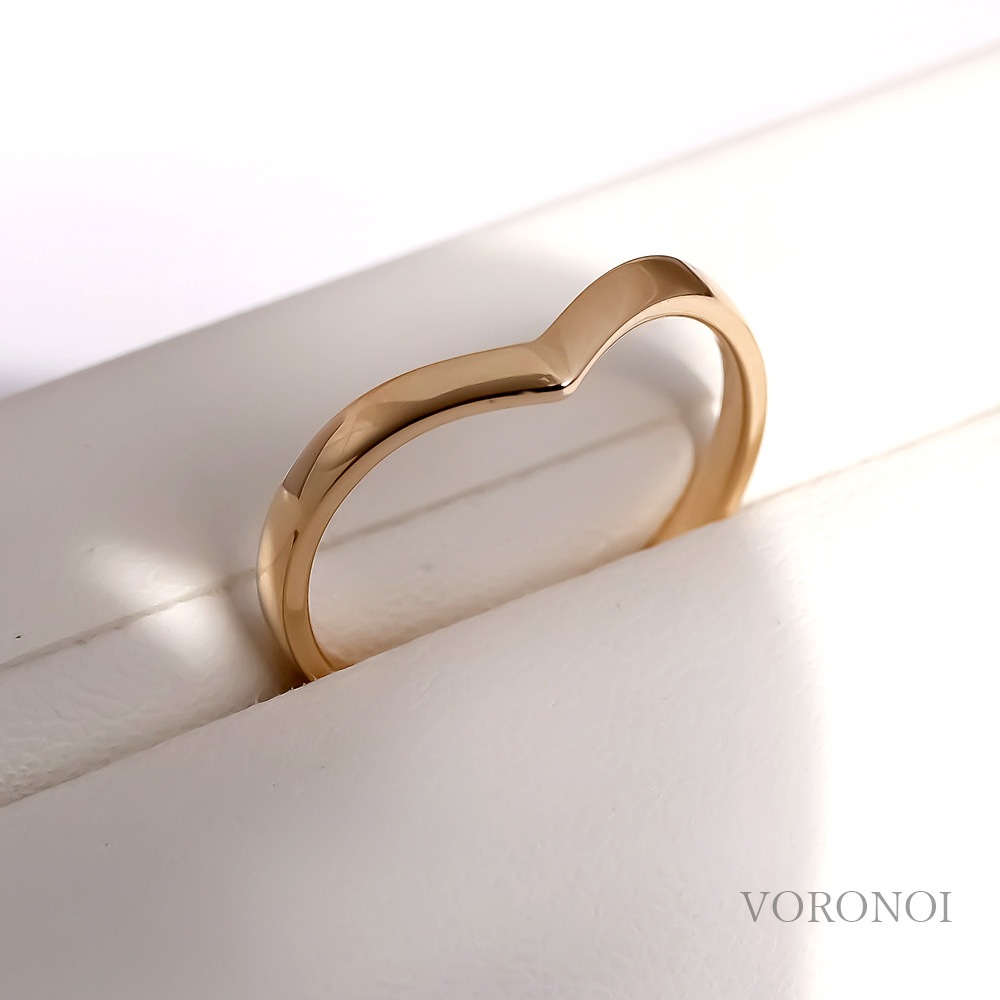 K18/Pt950 V字リング