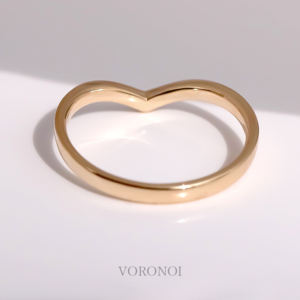 K18/Pt950 V字リング|VORONOI/ボロノイ ｰ 繊細・モダン・オリジナルジュエリーブランド