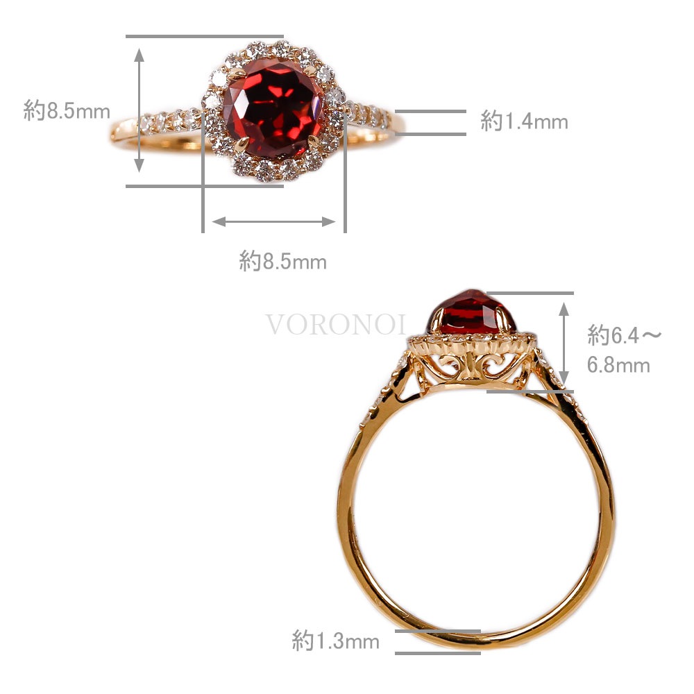 K18 MINAMO-Flower- 6mm ダイヤモンド 取り巻き リング|VORONOI/ボロノイ ｰ 繊細・モダン・オリジナルジュエリーブランド