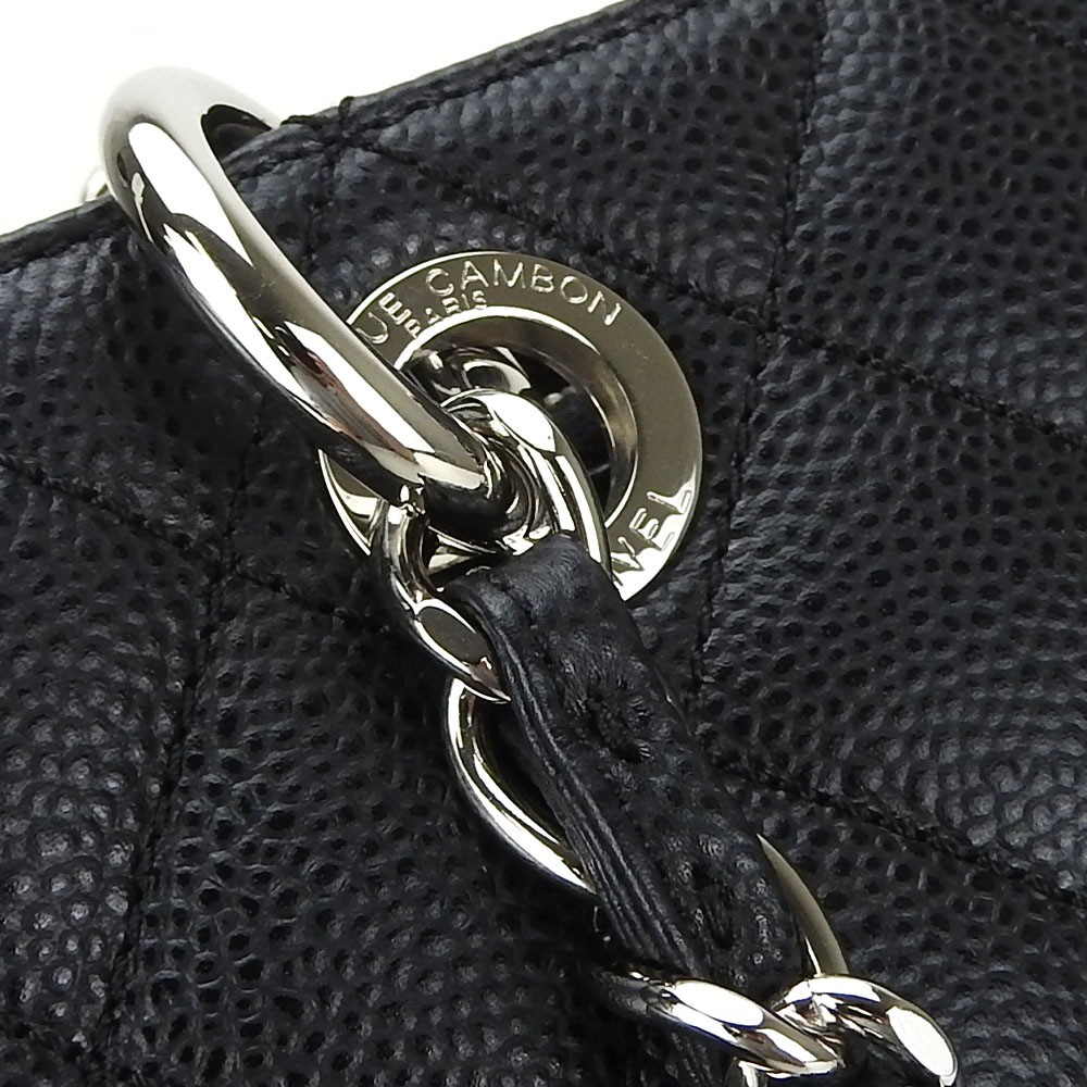 中古】 シャネル トートバッグ GSTトート キャビアスキン ブラック