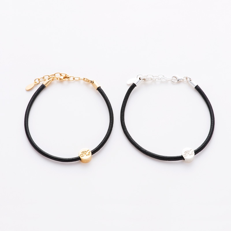 Magical Star Charm Base : レザーブレスレット ロゴビーズ付 [ゴールド / シルバー] | K's Selection